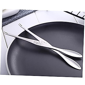 Housoutil 6pcs 304 Nutcracker Tool Stainless Steel Spoon Metal Cooking Spoon Crab Tool Set Crab Leg Tools Lobster Tools Crab Fork Crab Eatting Tool Seafood Needle Peeling Machine Seafood Aub