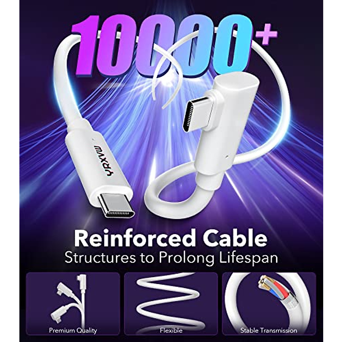 YRXVW Link Cable Compatible with Oculus Quest 3/2/Pro, VR Headsets PC, Charging Cord and High Speed Data Wire, USB C to C Cable,10ft Link Charging Cable for Meta Quest 3/2/Pro