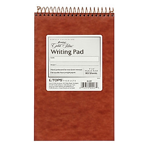 Ampad Gold Fibre Retro Writing Pad, Red Cover, Ivory Paper, 5 x 8, Medium Rule, 80 Sheets, 1 Each (20-007)