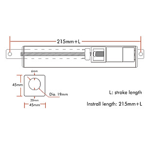 SOViK 12V DC 30 inch Stroke Linear Actuator Electric Cylinder with Mounting Brackets Max Force 150 pounds Speed 3/5" per sec Square Tube 7/4"(W) x*7/4"(H) (Solid Shaft End)