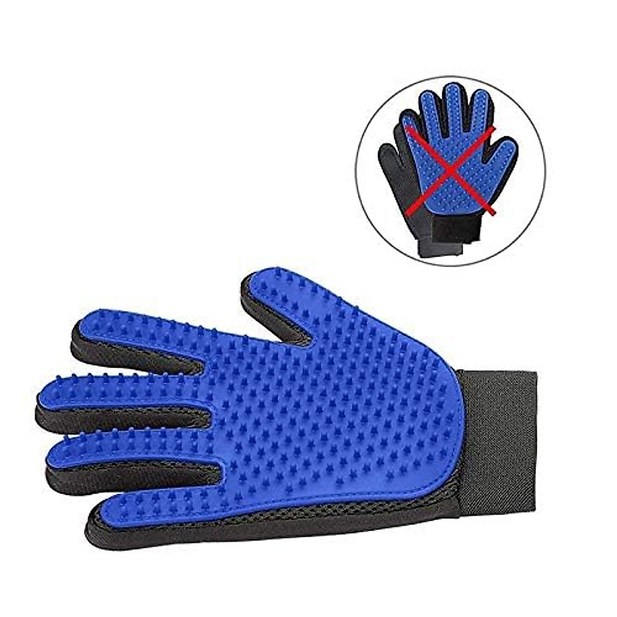 Pet Grooming Glove - Gentle Deshedding Brush Glove - Efficient Pet Hair Remover Mitt - Massage Tool with Enhanced Five Finger