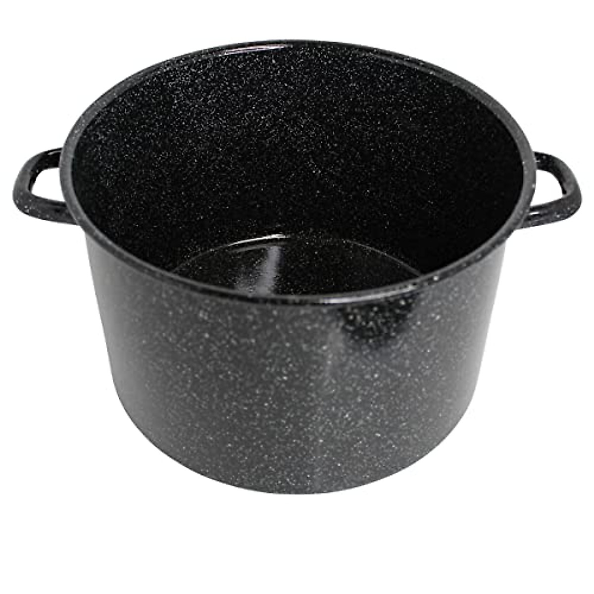 Mirro Traditional Vintage Style Black Speckled Enamel on Steel Stock Pot with Lid, 33 Quart, (MIR-10708)