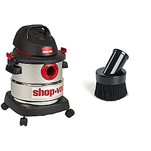 Shop-Vac 5989300 5-Gallon 4.5 Peak HP Stainless Steel Wet Dry Vacuum & Workshop Wet/Dry Vacs Vacuum Accessories WS12501A Shop Vacuum Brush Attachment for 1-1/4-Inch Wet/Dry Vacuum Hose
