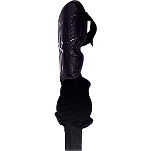 Kids Soccer Shin Guards with Foam Backing & Adjustable Straps. Fits Ages 8-13. Black