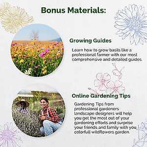 Organo Republic 16 Perennial Wildflower Seeds Mix for Indoor & Outdoors. 100,000+ Non-GMO, Heirloom Wildflower Garden Seeds, 4oz Packet for Growing Wild Flowers to Attract Bees, Butterflies & Birds