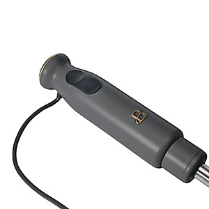 Beautiful Immersion Blender with 500ml Chopper and 700ml Measuring Cup, by Drew Barrymore (Oyster Gray)