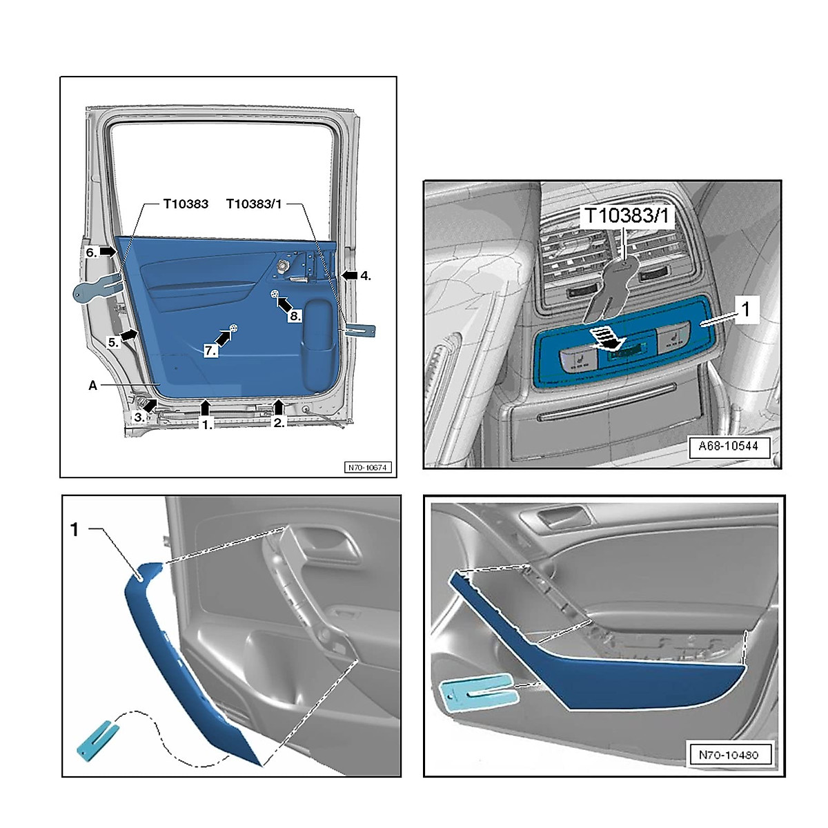 Door Trim Wedge Panel Clip Tool, 3pcs T10383, T10383 1, T10383 2 Car Door Removal Tool Trim Wedge Panel Clip Tool