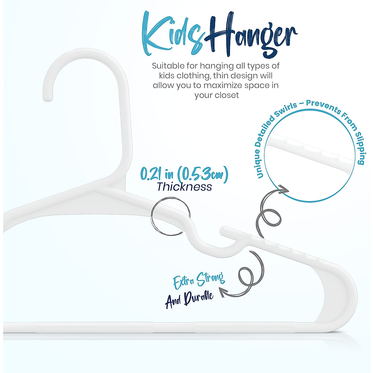 Utopia Home 60 Pack Kids Hangers - 11. 5 Inch Plastic Baby Hangers for Closet - Childrens Hangers for Clothes & Infant Hangers for Closet - Ideal for Everyday Standard Use (White)