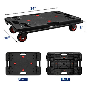 Insdawn Furniture Dolly,Furniture Movers with Wheels, Portable Moving Rollers Leg Dollies for Heavy Furniture, 4 Wheels Flat Dolly, 800 Lbs Capacity, 1 Pack, Black