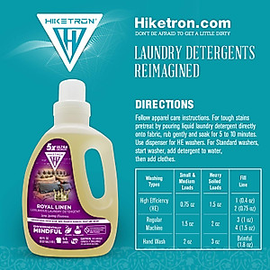 Hiketron Royal Linen Liquid Laundry Detergent, 5x Ultra Concentrated, Tough Stains Remover, Long Lasting Scent (40 Fl Oz, Pack of 1)