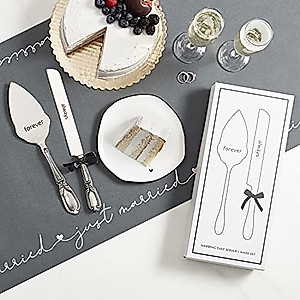 Santa Barbara Design Studio Wedding Stainless Steel Cake Server and Knife Gift Set, 2-Piece, Forever & Always