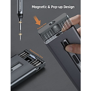 Mini Electric Screwdriver, 52 in 1 Electric Screwdriver Kit with 48 Magnetic Bits, Soleilwear Precision Screwdriver Cordless Repair Tool for Phone Camera Laptop Watch