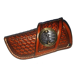 GENUINE TEXAS BRAND Custom Nocona Weave Fallen Soldiers Side Draw Knife Sheath right side