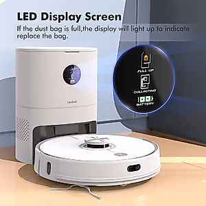 N2 Robot Vacuum with Self-Emptying, Wi-Fi Connected, Compatible with Alexa, Lidar Navigation, Sweep, Mop & Vacuum 3 in 1 Robot Vacuum Cleaner, Carpet & Hard Floor, Ideal for Pet Hair, Carpets White3