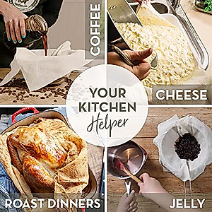 American Cotton Cheesecloth for Straining - 2 Pack Large 23" Precut Cheese Cloth Squares, Hemmed Muslin Fine Reusable Strainer