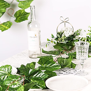 Meiliy 8 Ft 5pcs Artificial Greenery Ivy Vine Plants Foliage Grape Leaves Vine Simulation Flowers Vine Garland for Home Room Garden Wedding Outside Decoration