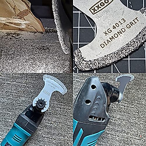 XXGO 4 Pcs Oscillating Multi Tool Diamond Segment Swing Semi Circle Grit Grout Saw Blades XG4002D