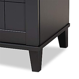 BOWERY HILL Contemporary 4-Shelf Wood Shoe Cabinet in Dark Gray