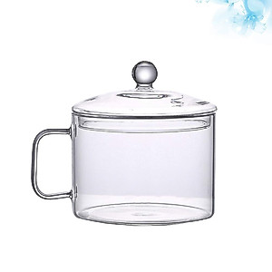 64 OZ Glass Cooking Pot Glass Saucepan with Cover Heat Resistant Simmer Pot for Stovetop Stew Pot for Pasta Noodle Soup Milk