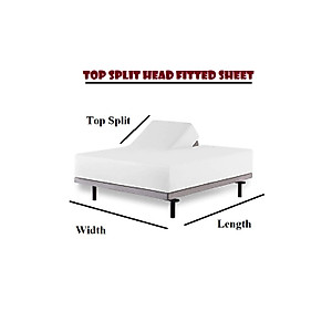 Bintu Top Split King Sheets Sets For Adjustable Beds - 800 Thread Count -100% Egyptian Cotton 4Pcs Bed Sheets, 18'' Inch Deep Pocket, Silver Solid - Split Down 34 Inches From The Top
