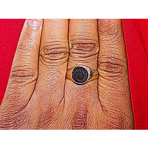 GangTarang Shaligram Silver Ring | Nepal Gandaki River Chakra Saligram (Shaligram Ring; Size-16)