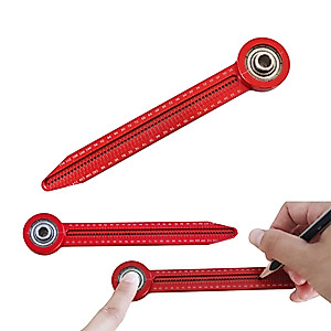 CDIYTOOL 360° Rotating Woodworking Circular Drawing Tool, Aluminum Alloy Wood Scriber Tool Compass Scriber Adjustable Arc Drawing Ruler Gauge Center Finder Circle Ruler