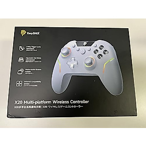 EasySMX X20 Wireless Gaming Controller with RGB Backlit, 2-Stage Hall Effect Stick, 1000Hz Polling Rate, 6-Axis Gyro on Multi-Platform, Mech Buttons- Compatible with PC/Switch/Steam/Android