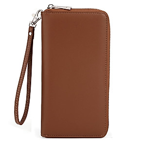 Uromee Wallet Women Vegan Leather Large Ladies Wristlet Purse Card Holder Organizer Clutch Zipper Pocket