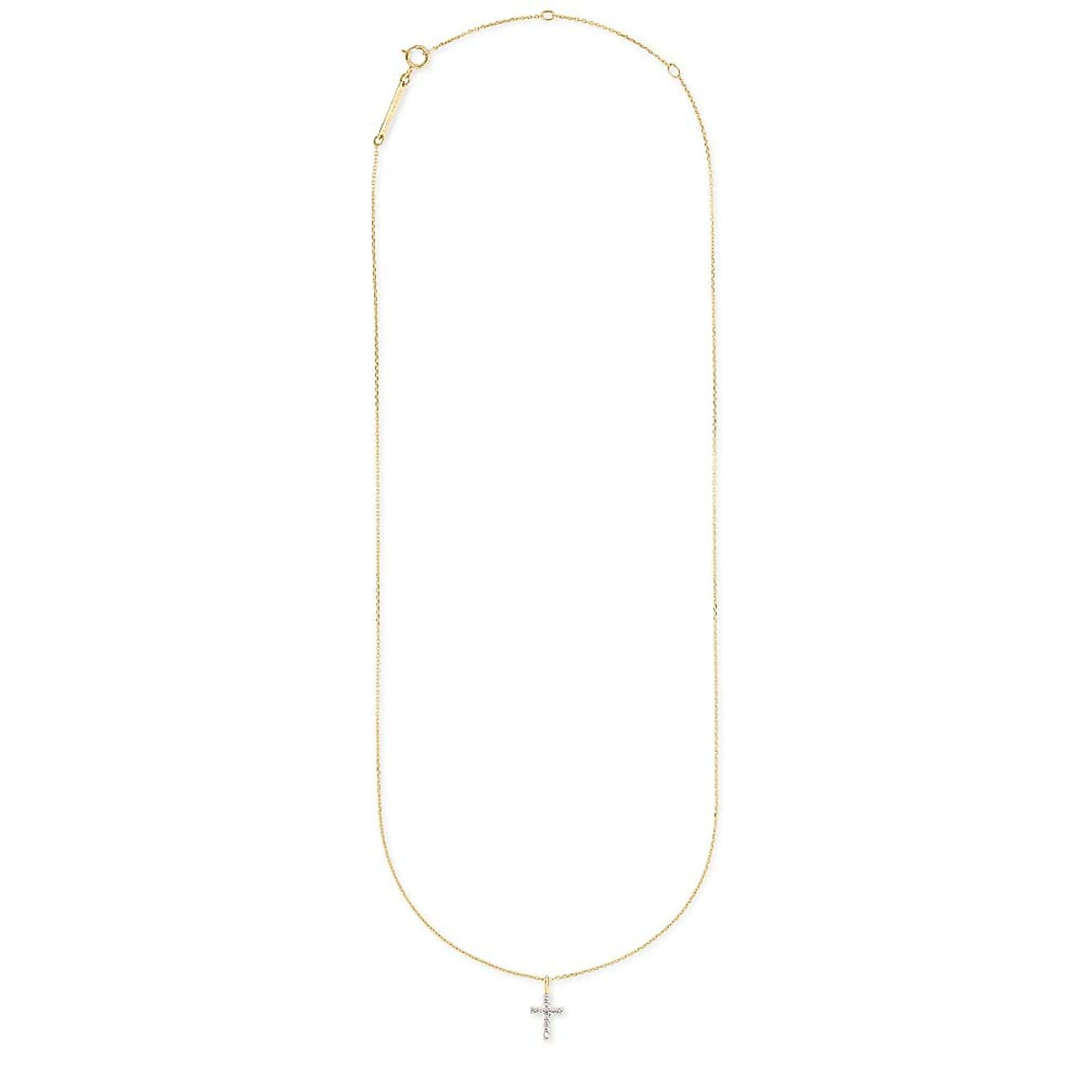 Kendra Scott White Diamond Cross Pendant Necklace in 14k Yellow Gold, Fine Jewelry for Women