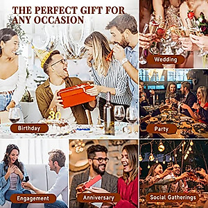 RorAem Champagne Flutes - Hand Blown Champagne Flutes Set of 4 Modern Champagne Glasses Crystal Champagne Flute Gifts for Wedding Birthday Party 8oz