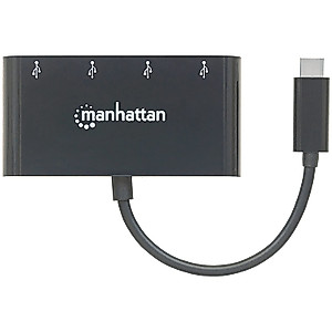Manhattan 4-Port USB 3.0 Hub – with 5 Gbps Data Transfer, 1A Mobile Device Charging, 8 inch Cable – Compatible with PC, MacBook, Mac Pro, Mac mini, iMac, Surface Pro, Flash Drive - 162746