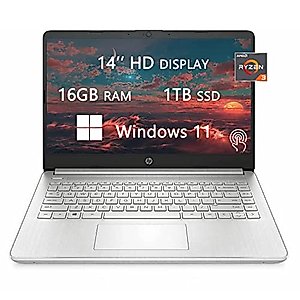 2022 Newest HP Touch-Screen Laptops for College Student & Business, 14 inch HD Computer, AMD Ryzen 3 3250U, 16GB RAM, 1TB SSD, Fast Charge, HDMI, Webcam, Wi-Fi, Bluetooth, Windows 11, LIONEYE MP