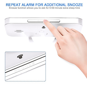 Ygdigital Digital Alarm Clock,6.5 Inch Large Display LED Mirror Electronic Clocks, with Snooze,12/24H,Dual USB Charging Ports, 3 Adjustable Brightness,for Bedroom Home Office -White