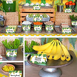 Bessmoso Gold Safari Party Favors Decorations Tropical Jungle Animals Dessert Table Set Welcome Sign Food Labels Cards Thanks Tags Jungle Safari Animals Wild Birthday Party Supplies