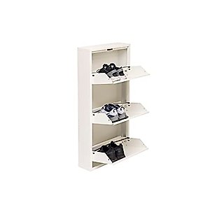 Mabel Home Modern 3 & 4 & 5 Drawer Shoe Cabinet, 3-4-5 Tier Shoe Rack Storage Organizer (3 Tier, White)