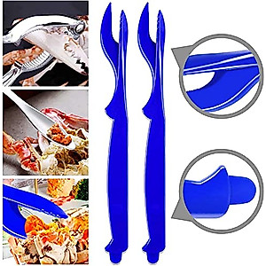 13 Pcs Seafood Crab Crackers and Tools, Nut Lobster Crackers and Picks Set Including 4 Lobster Crab Crackers 2 Lobster Shellers 4 Forks 2 Seafood Scissors and 1 Gift Box