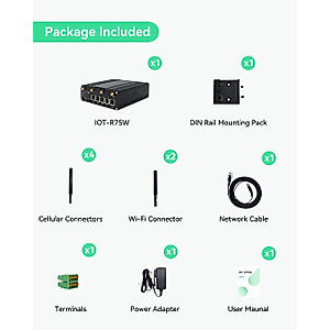 LINOVISION Industrial 5G Cellular Router with Dual 5G SIM Cards and RS232/RS485 IoT Integration, 5G LTE Router Supports Gigabit Ethernet, WiFi 5G/4G