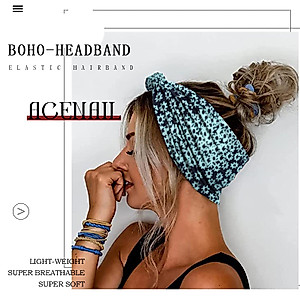 Acenail Wide Headbands Knotted Turban Headband Elastic Non Slip Hairbands Floral Workout Head Bands Yoga Cotton Hair Scarfs Boho Head Wraps Fashion Hair Accessories for Women 4Pcs(Gorgeous)