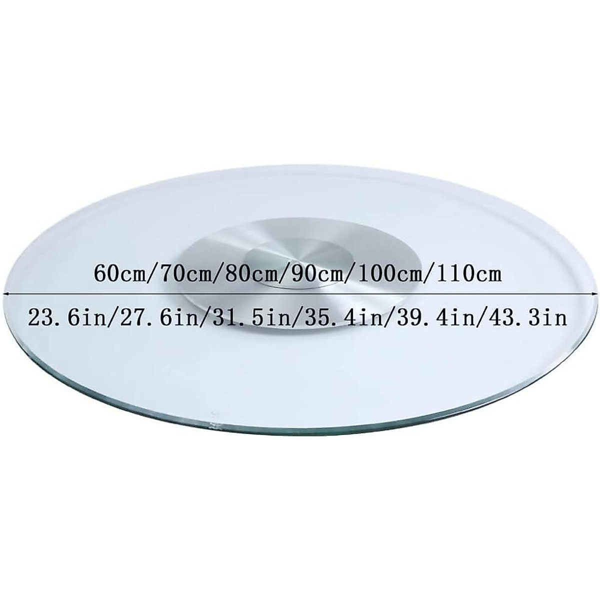 Turntable Glass Turntable Clear Round Rotating Food Tray, Lazy Susan Turntable for Dining Table, Daily Household, Hotel, Walkway Snack Booth, Teahouse Use Lazy Susan Turntable (Color : Transparent,