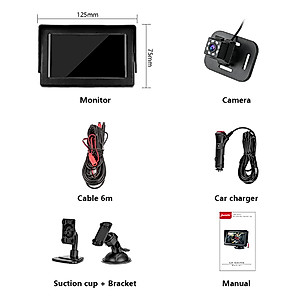 Baby Car Mirror Baby Car Camera 4.3'' HD Baby Car Monitor Baby Mirror for Car Seat Rear Facing with IR light Night Vision Wide View Angle Infant Travel Safety Kit Car Seat Mirror