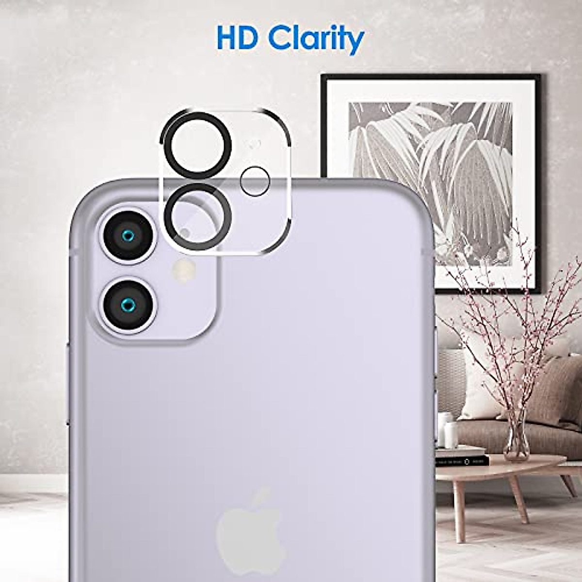 JETech Screen Protector for iPhone 11 6.1-Inch with Camera Lens Protector, Tempered Glass Film, 2-Pack Each