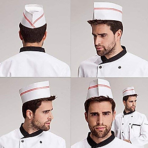 Tbestmax 40 PCS Disposable Soda Jerk Paper Cap, Chef Hat for Restaurant Party