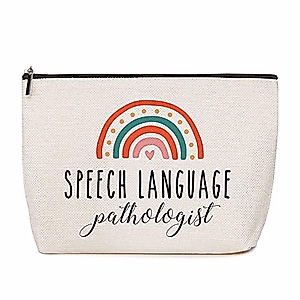 Lovdazzles Speech Language Psychology Speech Therapist Gifts Speech Therapy Gifts for Women Therapist Counselors Friends Coworker Fun Birthday Christmas Gift Ideas SLP Travel Makeup Bag