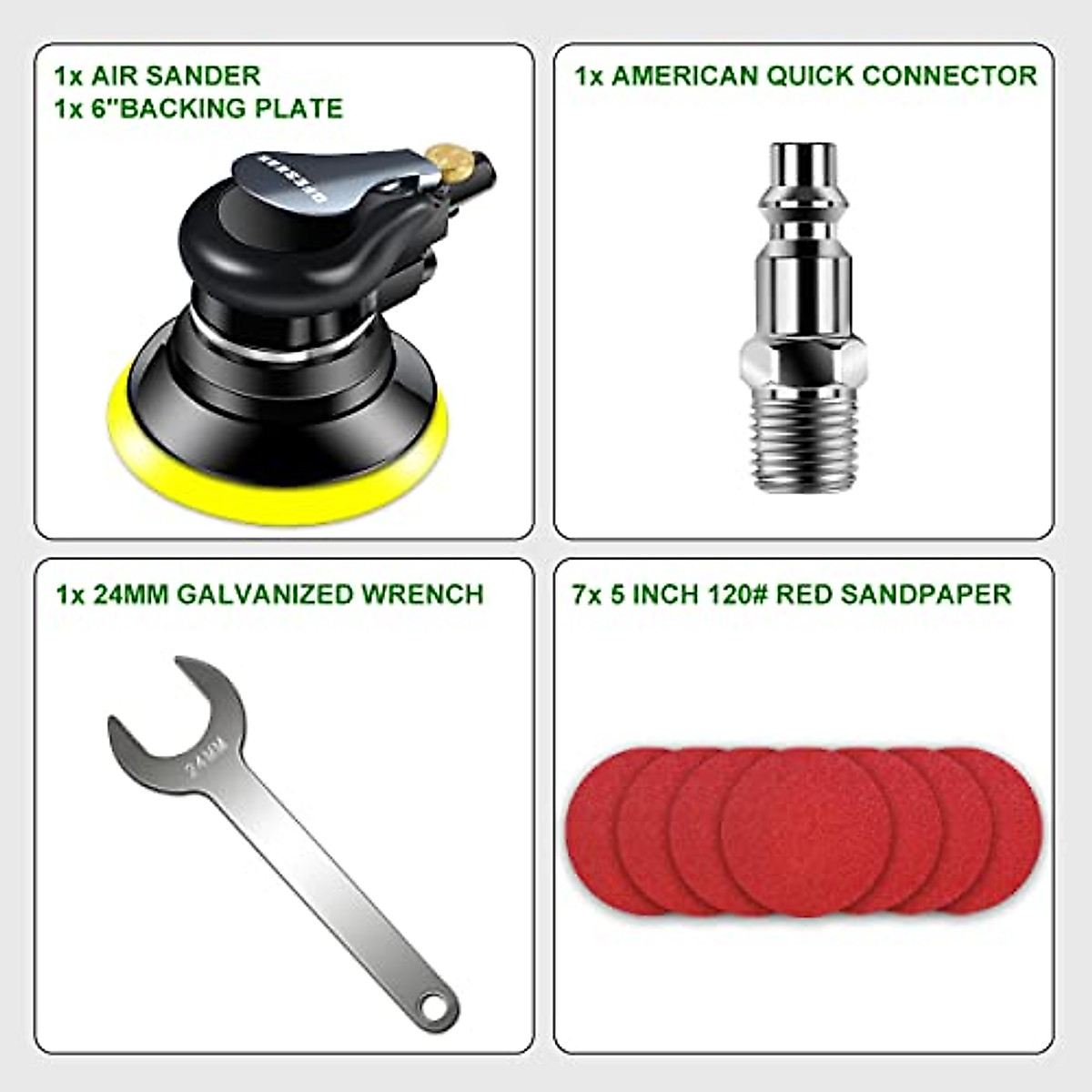 DFESKAH Air Random Orbital Sander,5"Air Sander,Dual Action Pneumatic Sander