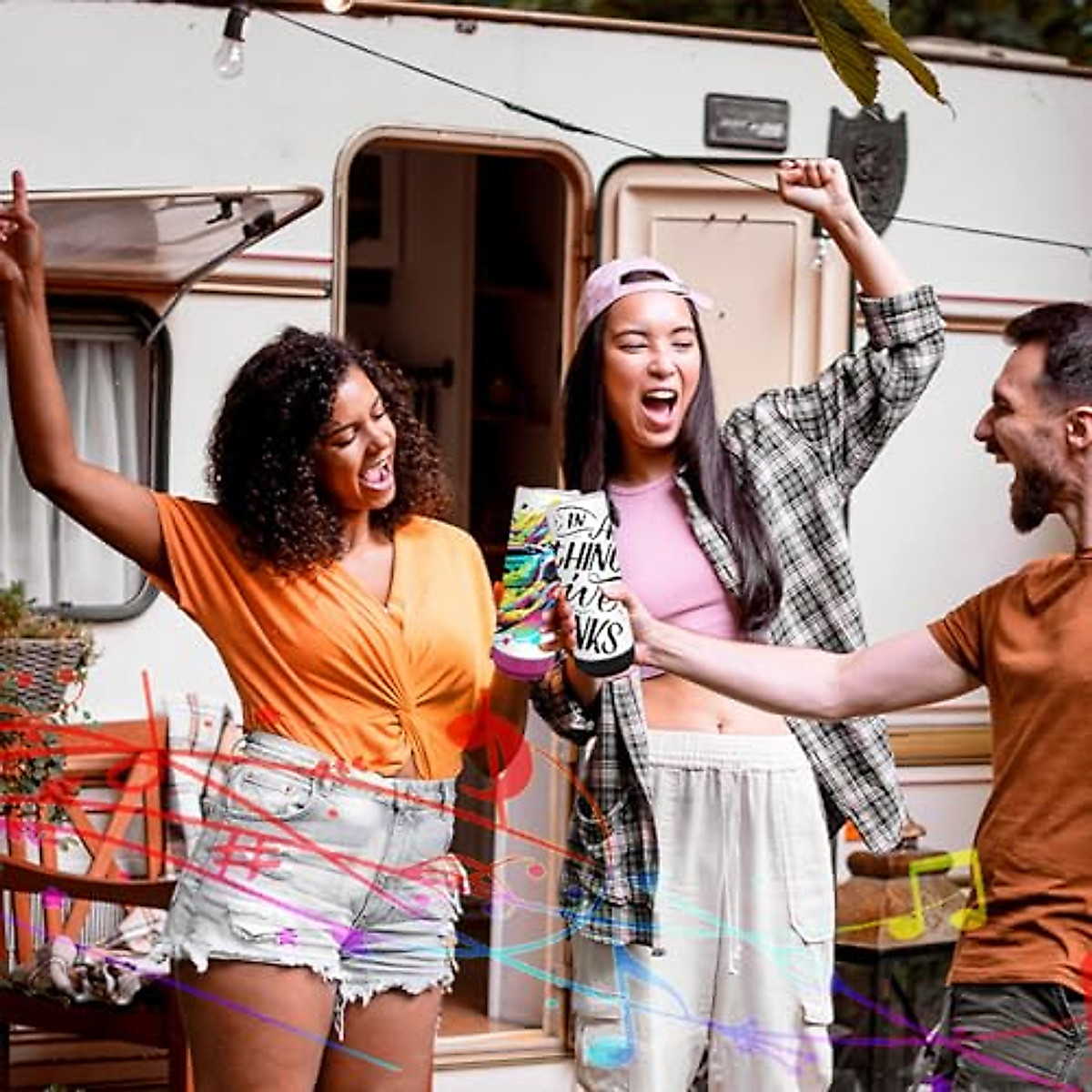 Lilsofee 12 Pack 20 OZ Sublimation Blank Tumblers Bulk Stainless Steels Double Vacuum Bluetooth Speaker Music Insulated Tumbler with Lid and Straw Heat Transfer Cup Multicolor