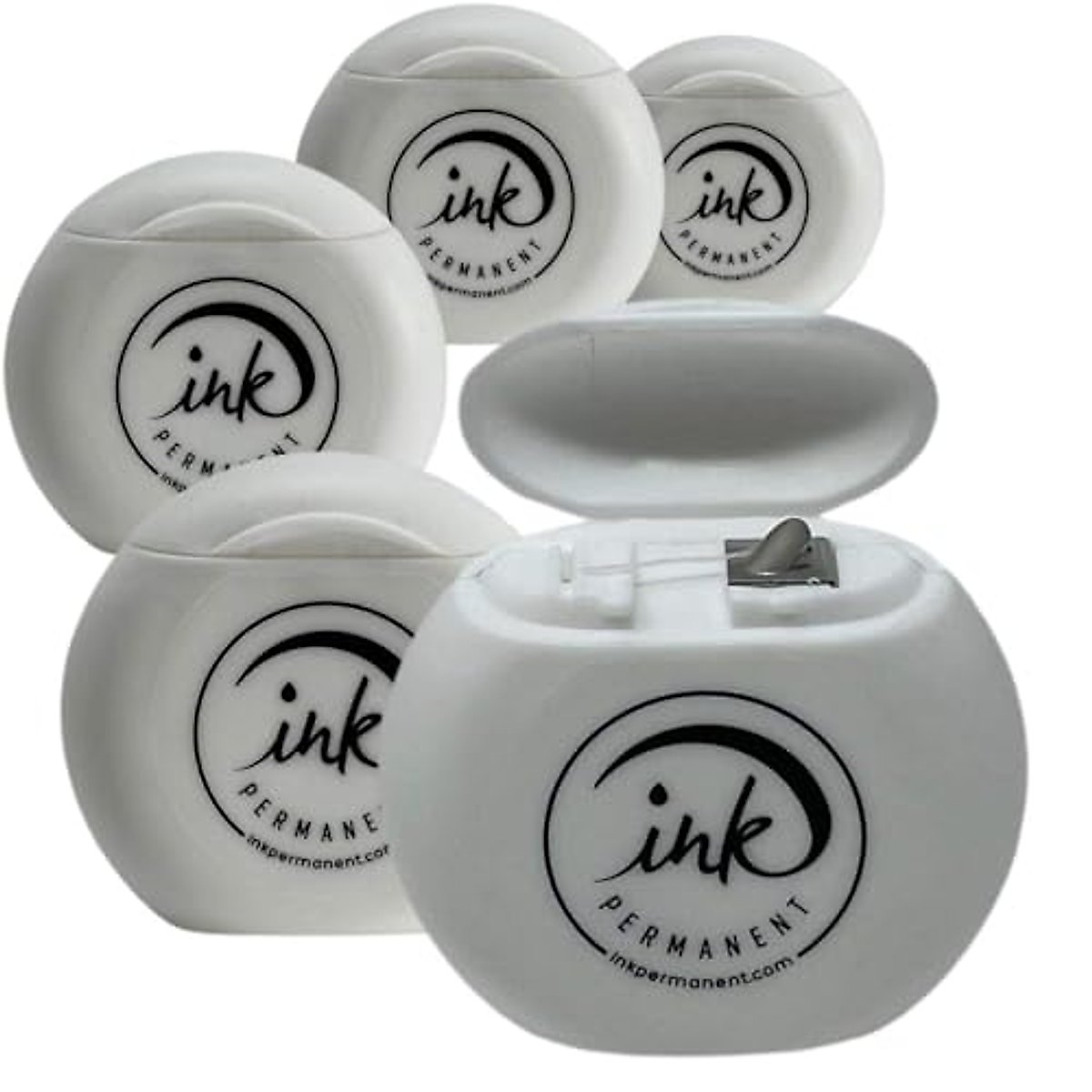 5 Pack Pre-Inked Premium Eyebrow Mapping String by Ink Permanent 100 M - 328 Ft Mapping Thread For Eyebrow Mapping For Microblading, PMU and Henna Procedures 20M each (White)
