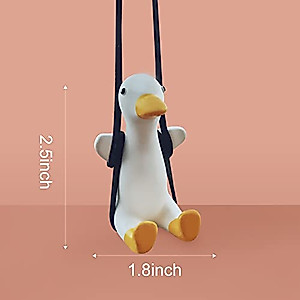 Swing Duck Car Hanging Ornament Cute Decoration Pendant Rearview Mirror Accessories Aesthetic Gadgets Keychain Dice Stuff Teens Car Interior Dashboard Decor Women View Things Truck (Cute Duck)