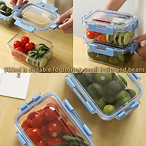 WHALEZZ 6 PCS Food Storage Containers with Lids (3 Lids & 3 Containers), Airtight Plastic Rectangle Container for Kitchen Storage Organization, Stackable Freezer Food Storage Container Set