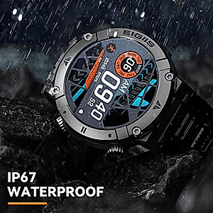 Smart Watch for Men with Bluetooth Call 1.32" HD Military Tactical Sports Watch Fitness Tracker with Heart Rate Sleep Monitor Pedometer Rugged Smartwatch Compatible with iPhone Samsung Android Phones