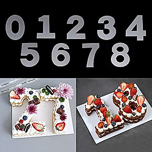 RAYNAG Cake Stencils (0-8 Number) Flat Plastic Mold Numerical Templates Cutting for DIY Cakes/Cookies -12 Inch